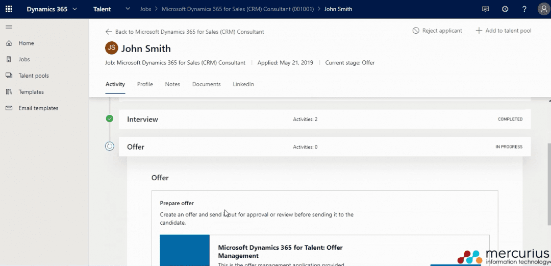 How to: Take a candidate through job application to offer in Microsoft ...