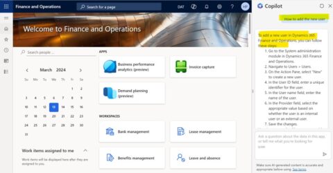 Copilot & AI Capabilities: Dynamics 365 Finance and Operations