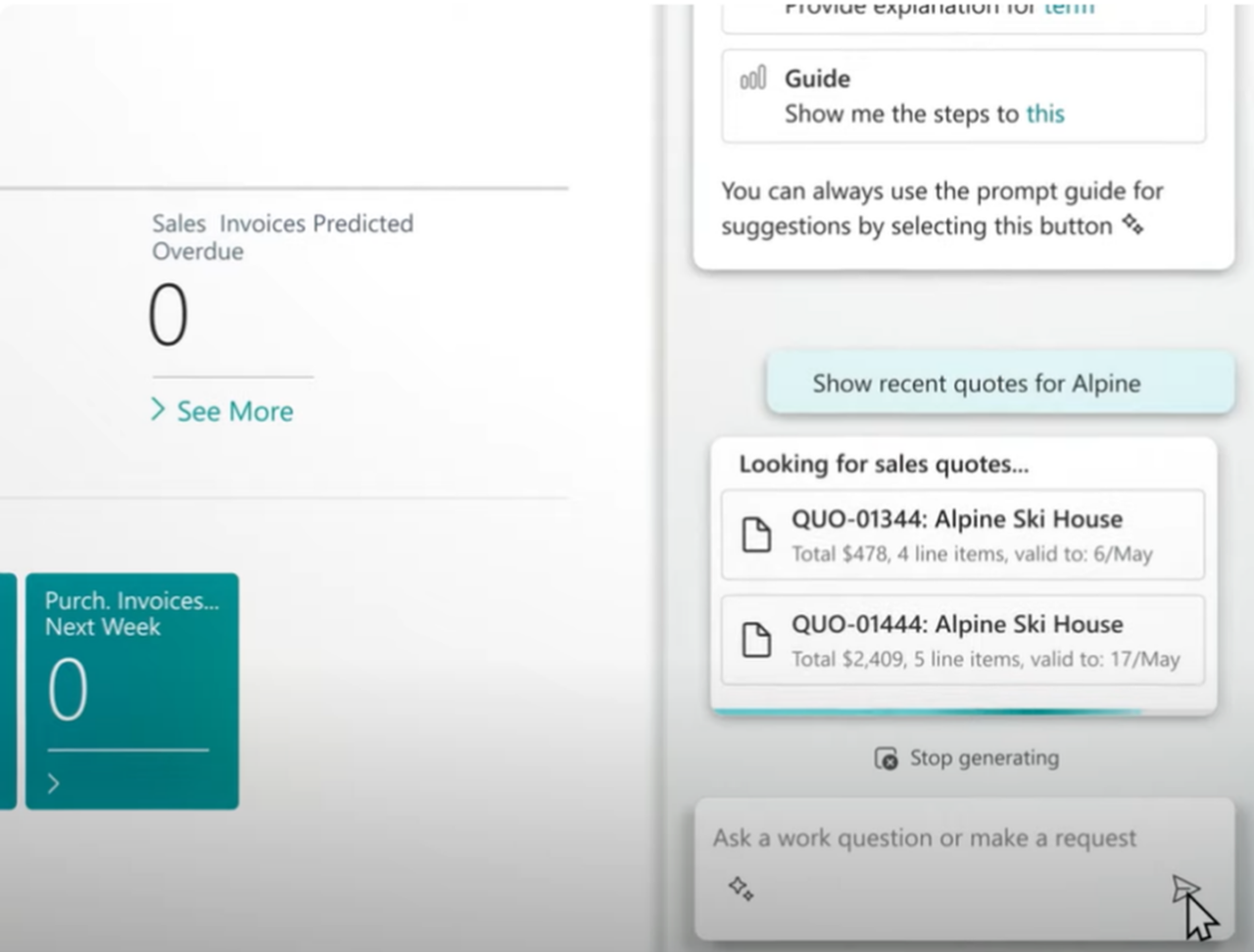 Chat with Copilot in Microsoft Dynamics 365 Business Central