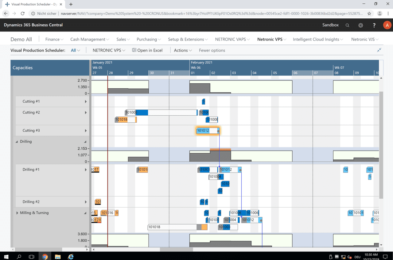 Visual Scheduling for Dynamics 365 Business Central Manufacturing