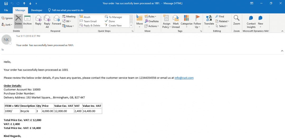 How to send SMS and email notifications from Microsoft Dynamics NAV